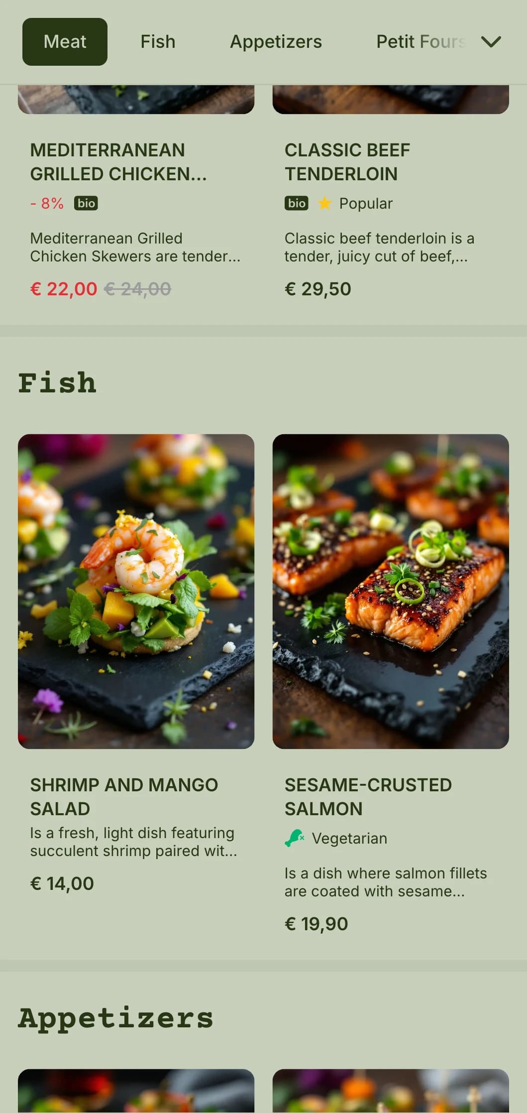 Modelos de cardápio para buffet